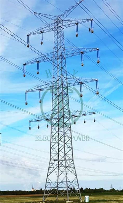 Multi Circuit Electric Power Transmission Line Tower Steel Lattice Pylon Transmission Line