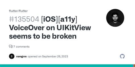 Ios A11y Voiceover On Uikitview Seems To Be Broken · Issue 135504 · Flutterflutter · Github