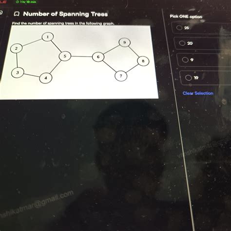 Find The Number Of Spanning Trees In The Given Graph The Graph Has 9 Ve