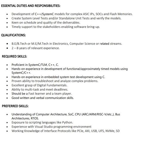 Clera Intru Dsouza On Linkedin Hiring C Systemc Asic C Tlm