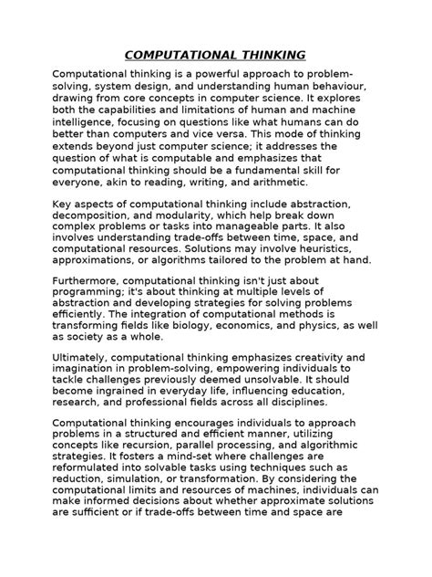 Computational Thinking Pdf