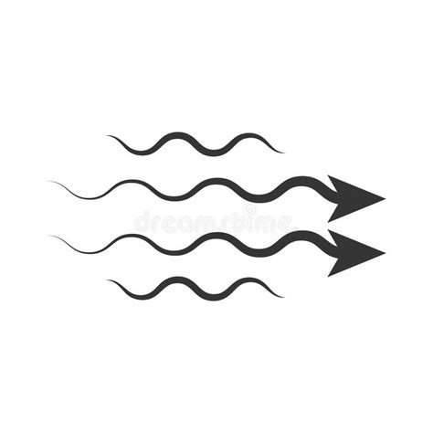 Direction Pointer Air Movement Wind Black Arrow Sign Vector Element