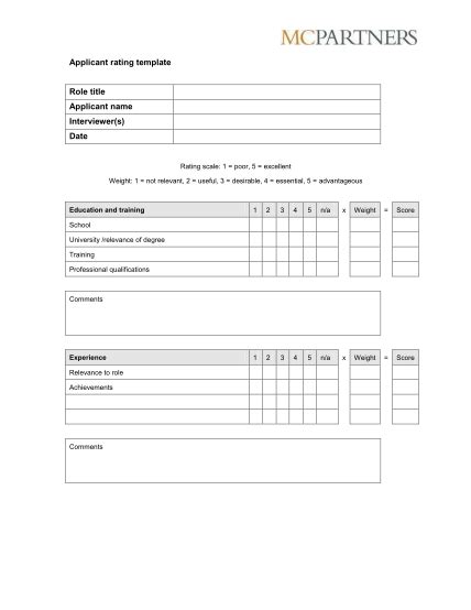 21 Rating Scale Template Page 2 Free To Edit Download Print CocoDoc