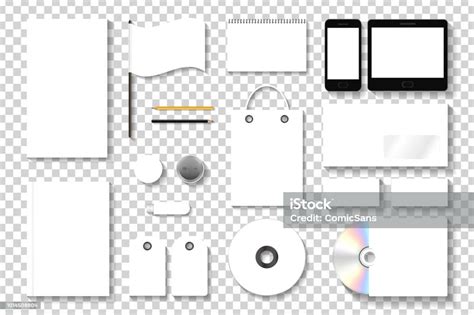 벡터 현실적인 격리 브랜딩 편지지에 투명 한 배경 광고 및 기업 아이덴티티 디자인에 대 한 서식 파일을 비웃는 다 가방에 대한 스톡 벡터 아트 및 기타 이미지 Istock