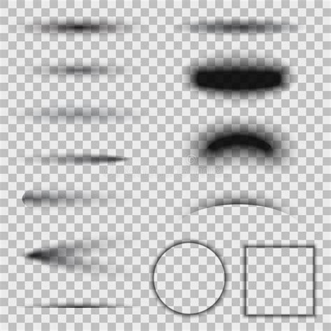 Set Of Transparent Oval Gray Shadows With Soft Edges Isolated Art Design Effect With Different