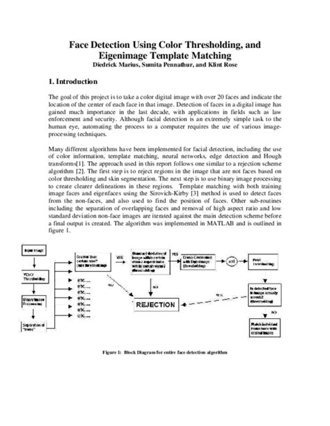 Pdf Face Detection Using Color Thresholding And Eigenimage Template