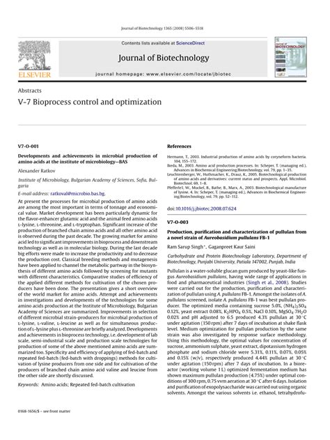 Pdf Production Purification And Characterization Of Pullulan From A Novel Strain Of