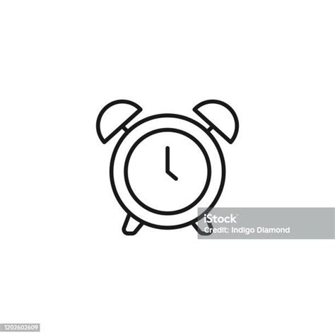 편집 가능한 스트로크가 있는 알람 시계 선 아이콘입니다 간단한 윤곽선 기호입니다 흰색 배경에 격리 벡터 그림입니다 개념에 대한 스톡 벡터 아트 및 기타 이미지 Istock