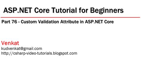 Sql Server Net And C Video Tutorial Custom Validation Attribute In