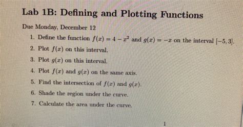 Solved Lab 1b Defining And Plotting Functions Due Monday