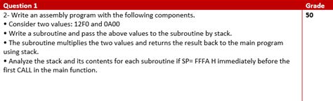 Solved Write An Assembly Program With The Following Chegg Com