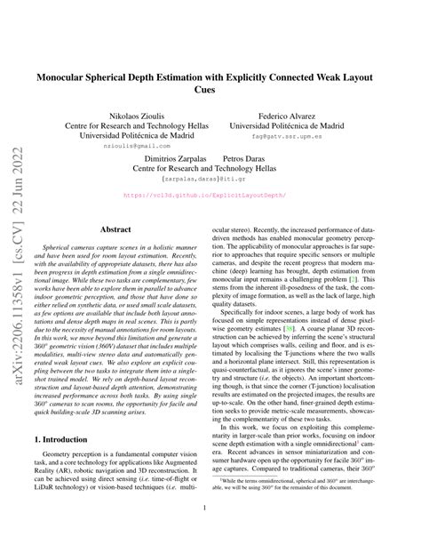 Pdf Monocular Spherical Depth Estimation With Explicitly Connected Weak Layout Cues
