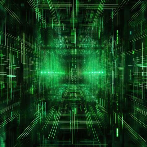 Green Matrix Code Stream Ai Generated Stock Image Image Of Stream Rain 307516673