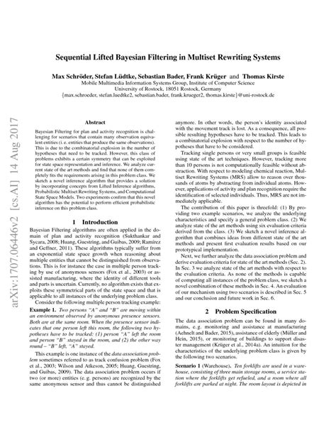 Sequential Lifted Bayesian Filtering In Multiset Rewriting Systems DeepAI