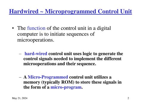 Solution Design Of Control Unit The Micro Programmed Implementation