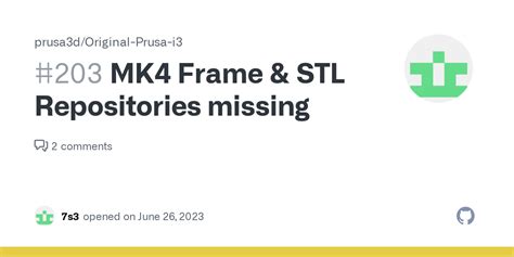 MK Frame STL Repositories Missing Issue Prusa D Original Prusa I GitHub