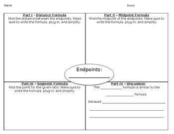 Midpoint Distance Segment Formula Project By Melissa Lombardi