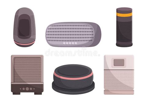 Set Of Smart Home Voice Speakers Device That Allows Users To Control