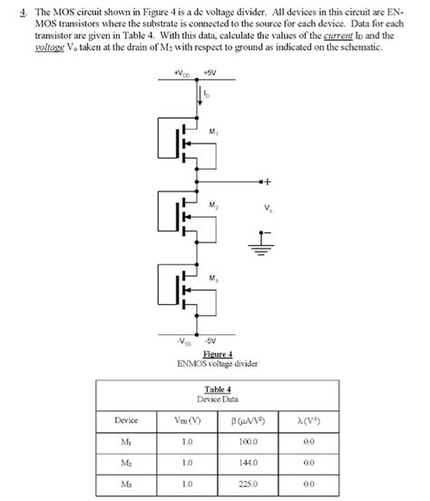 The MOS Circuit Shown In Figure 4 Is A Do Voltage Chegg Com