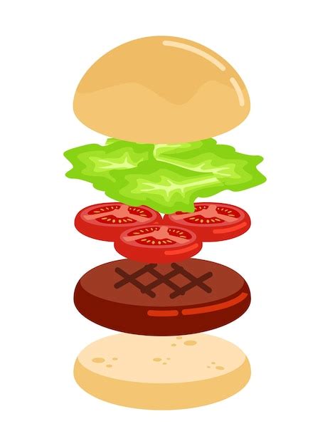 Assemble A Burger Hamburger Vektor Premium