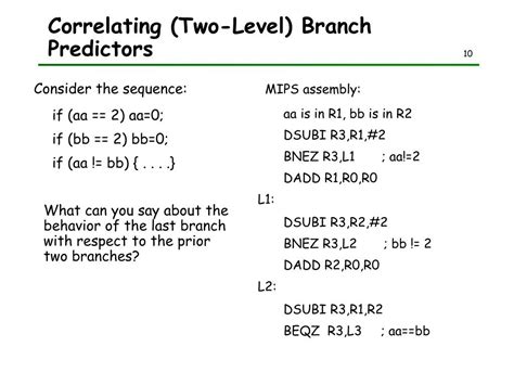 Ppt Reducing Branch Costs With Dynamic Branch Prediction Powerpoint