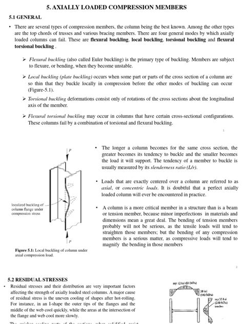 Steel Structures Compression Members 1 Pdf Buckling Bending