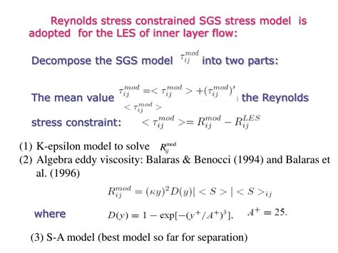 Ppt Reynolds Stress Constrained Multiscale Large Eddy Simulation For Wall Bounded Turbulence
