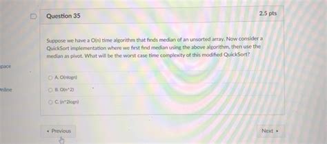 solved question 35 2 5 pts suppose we have a o n time