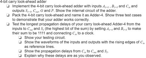 Solved Implement The 4 Bit Carry Look Ahead Adder With