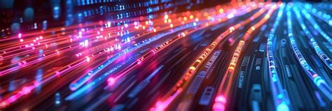 Premium Photo Dynamic Data Display Streams Of Data Flow Through A