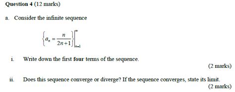 Solved Question 4 12 Marks A Consider The Infinite Sequence N 2n1