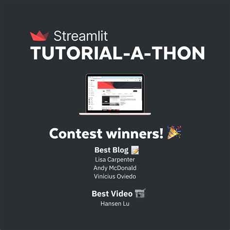 The Streamlit Tutorial A Thon Results Are In 🥳 Official