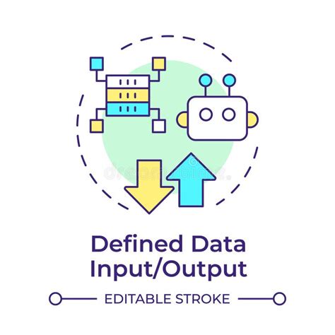 Defined Data Input And Output Multi Color Concept Icon Stock Vector