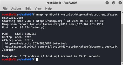 Identification Of Web Application Firewall Using Wafw00f In Kali Linux