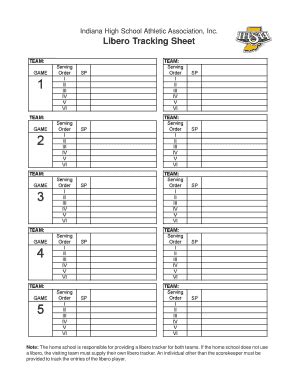 2006 Form WA WIAA Libero Tracking Sheet Fill Online Printable Fillable Blank PdfFiller