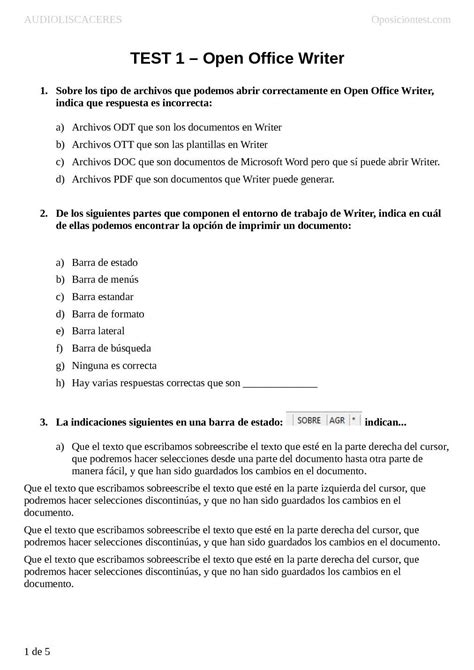 Test Examen Tipo Test Libreoffice