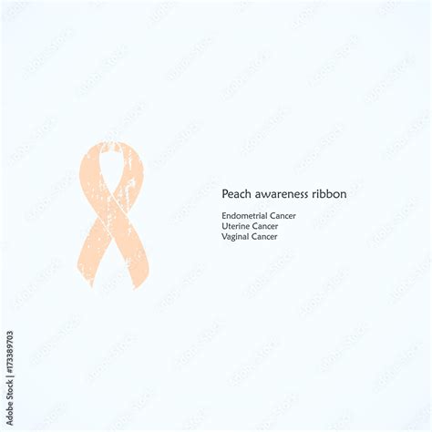Peach Awareness Ribbon Painted Endometrial Uterine Vaginal Cancer