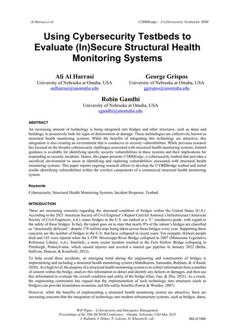 Pdf Using Cybersecurity Testbeds To Evaluate Insecure Structural Health Monitoring Systems