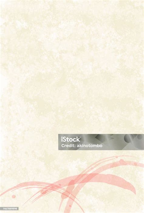 일본 종이 스타일의 배경에 분홍색 브러시 스트로크가 있는 일본식 벡터 그림 엽서 크기 세로 타입 배경 주제에 대한 스톡 벡터 아트 및 기타 이미지 Istock