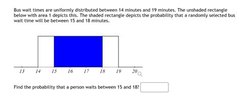 solved bus wait times are uniformly distributed between 14