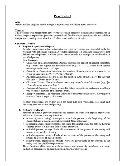 Prac 1 Pdf Regular Expression Computer Programming