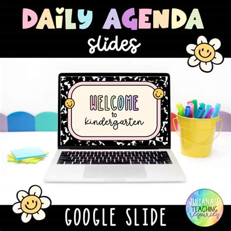 Daily Agenda Slides Back To School Composition Notebook Black