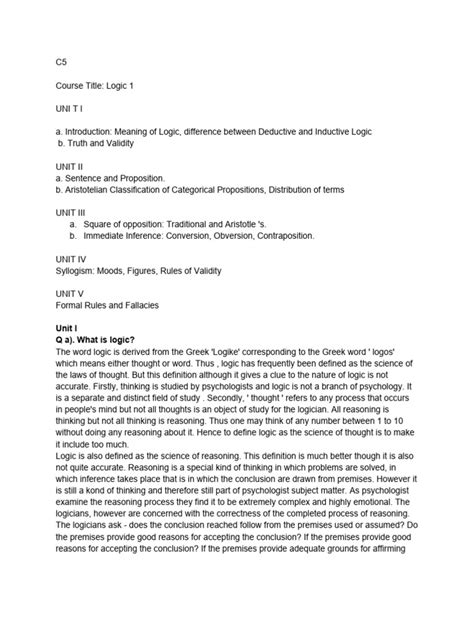 Logic C 5 Pdf Logic Argument