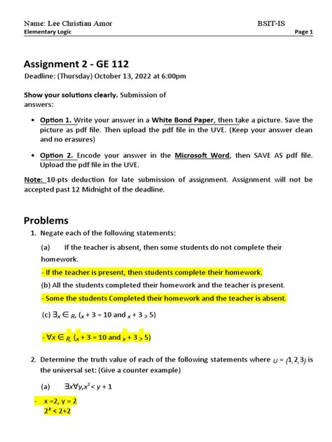 Assignment 2 Ge112 1 1 Pdf Argument Deductive Reasoning