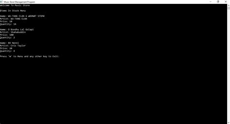 Music Store Management Systemproject C Program With Mysql Database