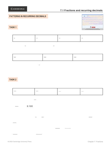 Patterns In Recurring Decimals Pdf Decimal Lexicology