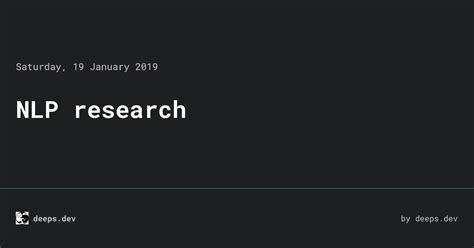 Nlp Research • Deeps Dev