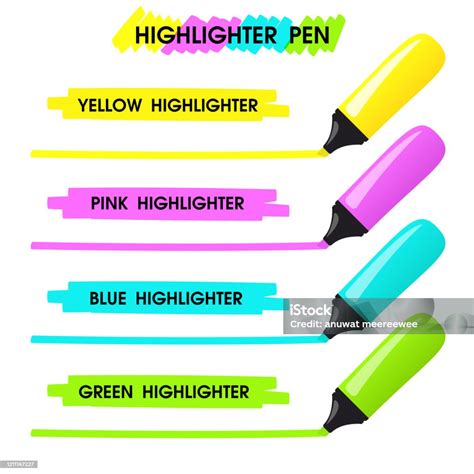 노란색 형광펜 메시지를 강조 표시하기 위해 텍스트 위에 긴 줄을 그립니다 개념에 대한 스톡 벡터 아트 및 기타 이미지 개념 교육 낙서 패턴 Istock