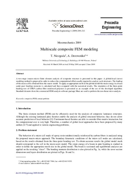Pdf Multiscale Composite Fem Modeling