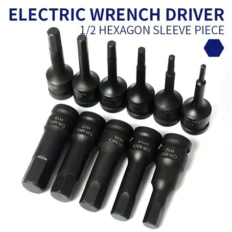 六角形12四角口125mm空気式ソケットバッチヘッド電動レンチワンピース回転ソケットヘッドセット Temu Japan